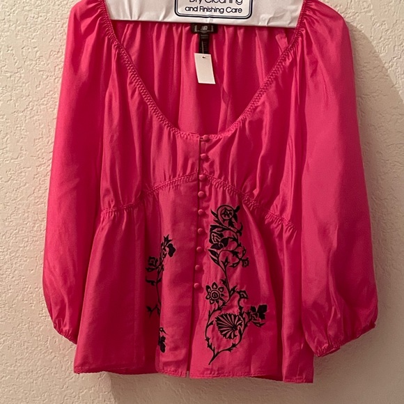 Jennifer Lopez | Tops | Jlo Fuchsia Silk Blouse | Poshmark